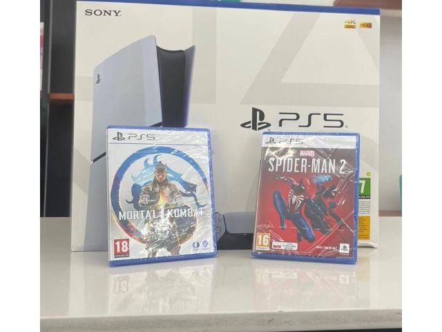 Playstation 5 slim 1TB + 2 Jogos ( Spider Man 2 & Mortal Kombat ...