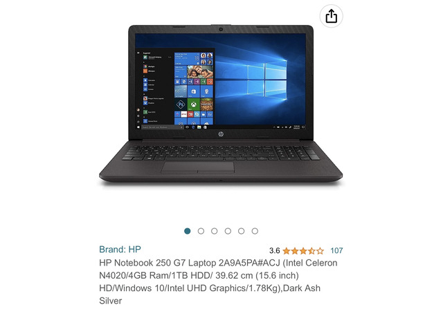 Laptop HP 250 G7 | intel Celeron | 1TB HDD | 4GB de RAM | 15.6 ...